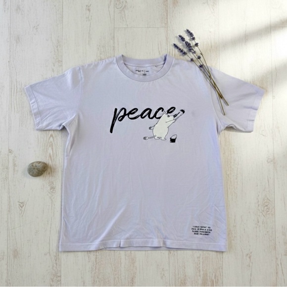 Uniqlo | Tops | Uniqlo Peace For All X Moomin Lavender Graphic Tshirt ...